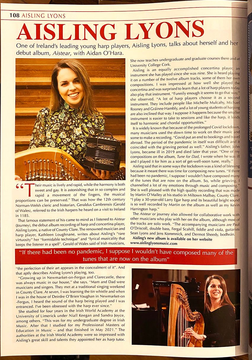 Aisling Lyons' debut album 'Aistear' - Harp Ireland