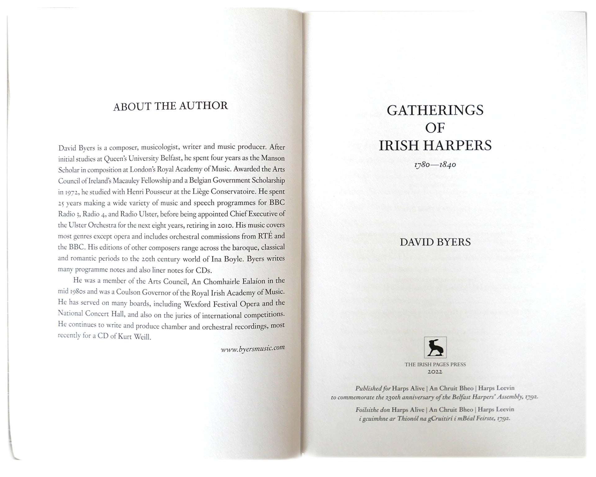 Gatherings of Irish Harpers 1740-1840 by David Byers - Harp Ireland